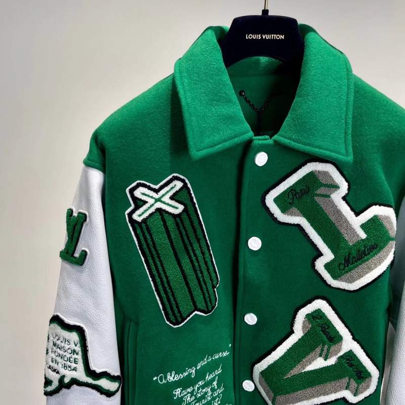 Buy Replica Louis Vuitton Baseball Jacket In Green - Buy Designer Bags ...