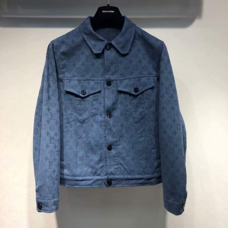 Buy Replica Louis Vuitton Blue Monogram Denim Jacket - Buy Designer ...